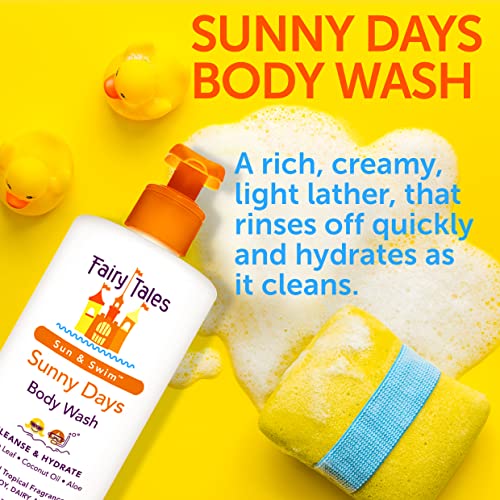 Fairy Tales Sunny Days Chlorine Removal Body Wash, For All Age Swimmers | After Swim Chlorine, Salt And Sunscreen Removal | No Harsh Chemicals or Toxins | Easy to use Pump - 16oz