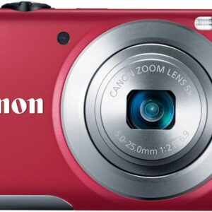 Canon PowerShot A2500 16MP Digital Camera with 5x Optical Image Stabilized Zoom with 2.7-Inch LCD (Red) (Renewed)