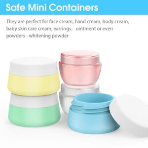 6 Pack Travel Containers for Toiletries, Leakproof Silicone & PP Cream Travel Jars,0.67oz Travel Size Containers with Hard Sealed Lids for Face Hand Body Cream (6 Pieces)