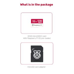 Raspberry Pi OS 32GB Micro SD Card, Compatible with All Pi Models, Web Browsing Gaming E-Mail with Your RPI Board Like a Desktop