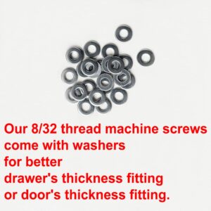 Adiyer 25pcs Knob/Pull Screws with Washers 8/32 Thread x 1-1/4 Inch Cabinet Door Drawer Machine Screws, 304 Stainless Steel