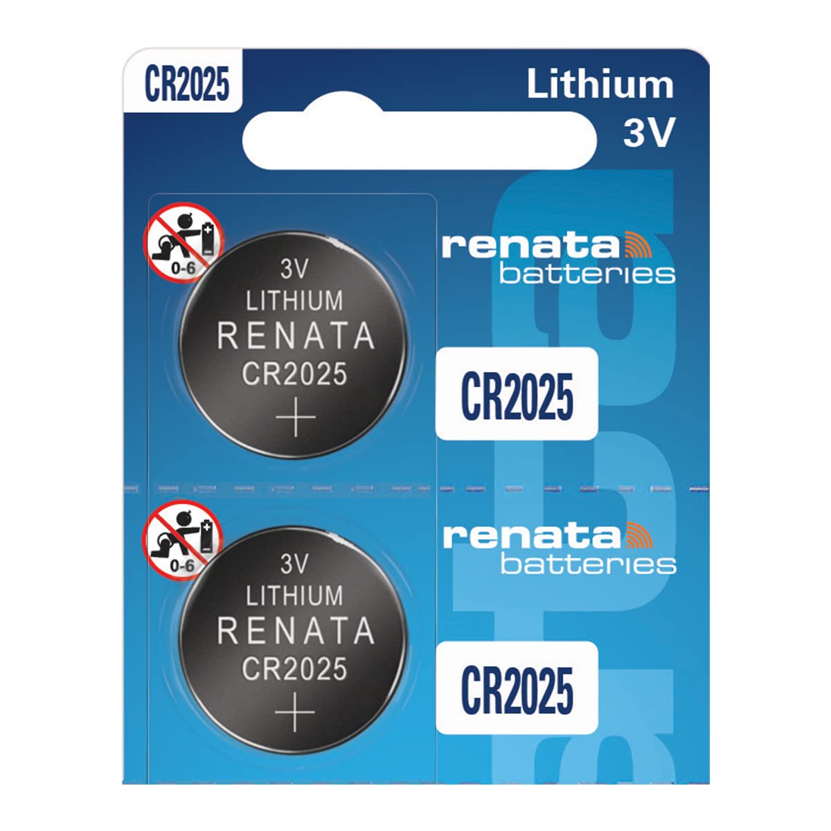 Renata CR2025 Batteries - 3V Lithium Coin Cell 2025 Battery (2 Count)