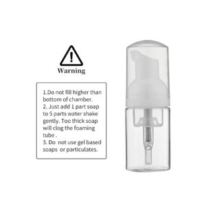 LONGWAY 3PCS Travel Size Foam Pump Bottle,Mini Empty Pump Bottle Dispenser(30ml,1 fl oz) (Clear)