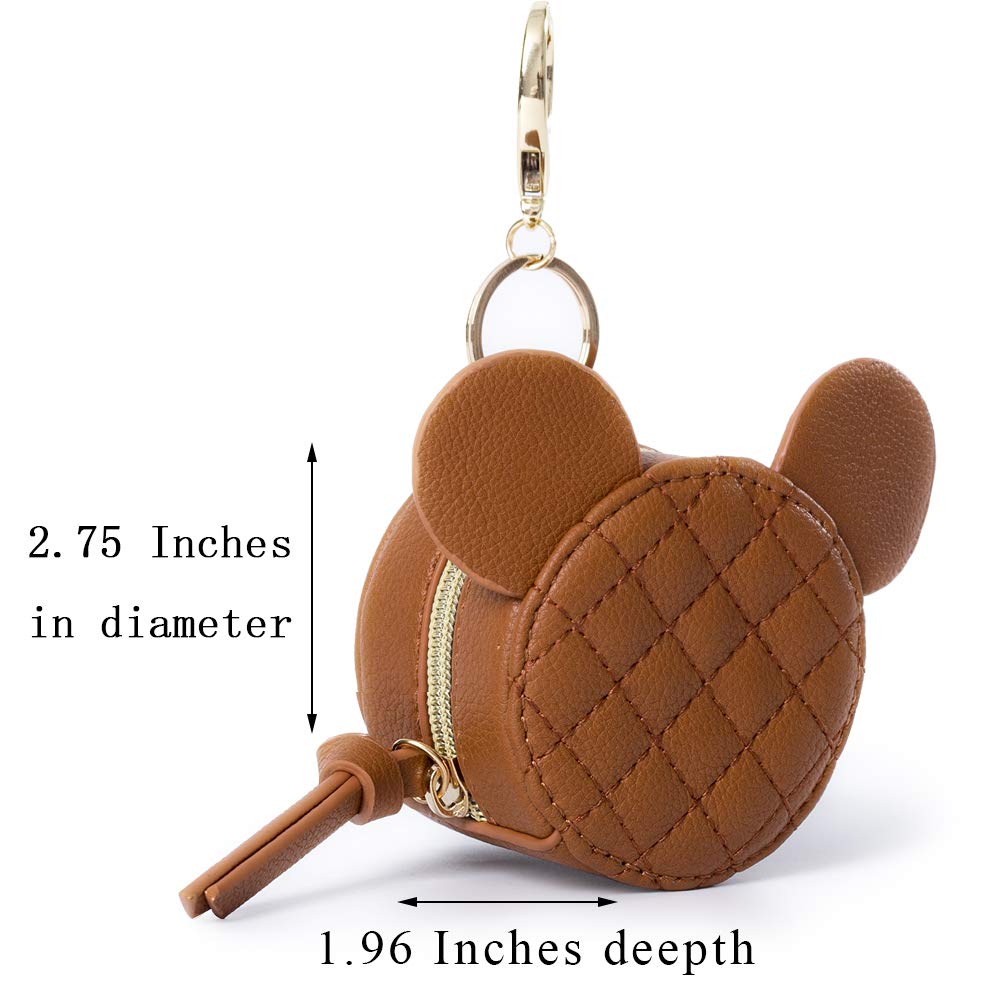 miss fong Leather Mini Diaper Bag Backpack, Small Mini Backpack Purse with Pacifier Holder Case