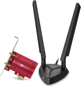 tp-link wifi 6e intel ax210 axe5400 pcie wifi card for pc (archer txe75e) - tri band wireless adapter for desktop pc with magnetic base dual antenna, bluetooth 5.3(usb port), wpa3, mu-mimo, ofdma