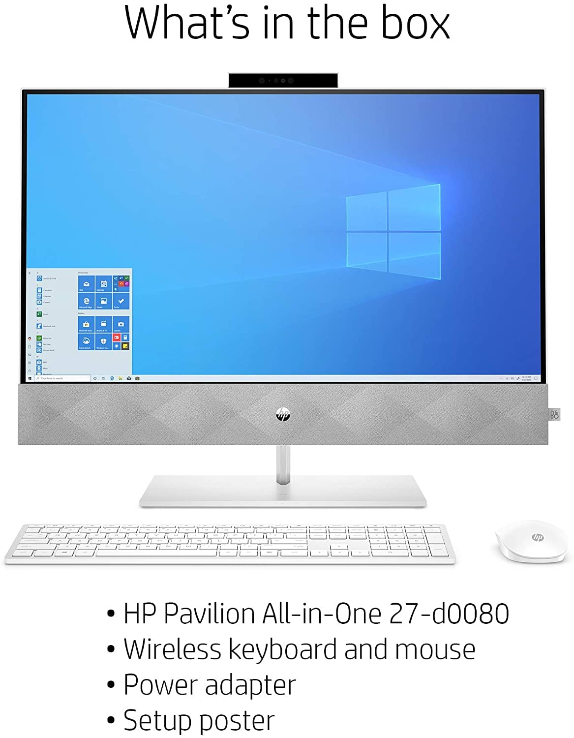 HP Pavilion All-in-One 27-d0230z, AMD Ryzen 7 4800H 16 GB DDR4 1TB HDD 256GB PCIe NVMe M.2 SSD 27" Diagonal FHD Display, Windows 11 Home