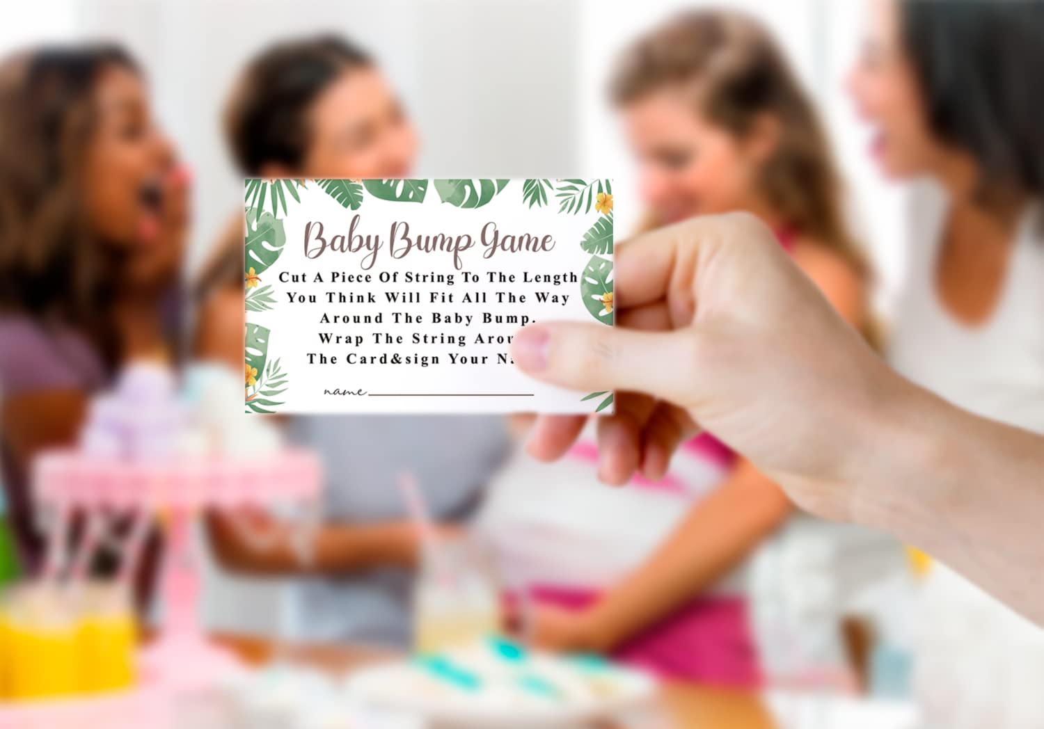 Baby Shower Games - Measure Mommy's Belly Game, How Big is Mommy's Belly, Mommys Belly Size Game, Includes a 5x7 Standing Sign and 50 2x3.5 Advice Cards(niu-k010)