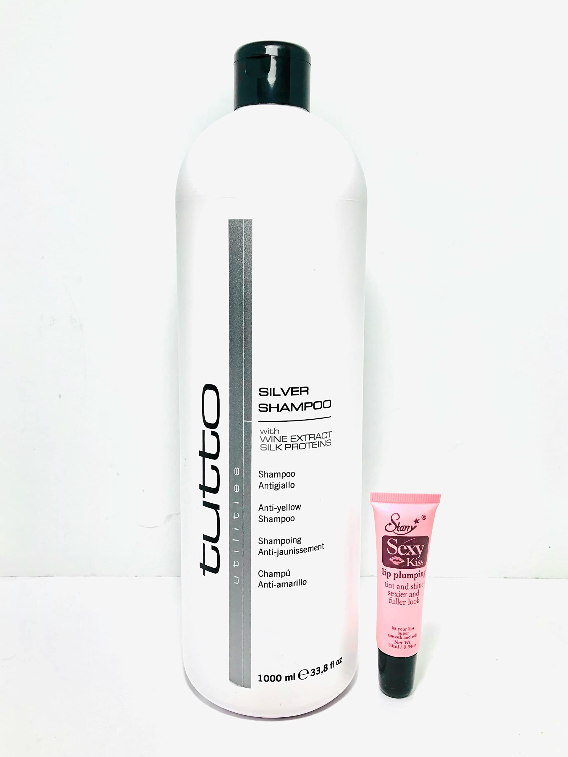 LYHB Maxima Tutto Silver Shampoo No-yellow Shampoo 1000ml-33.8 fl oz Free Starry Lipgloss 10 Ml''