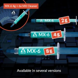 ARCTIC MX-6 (2 g) - Ultimate Performance Thermal Paste for CPU, Consoles, Graphics Cards, laptops, Very high Thermal Conductivity, Long Durability, Non-Conductive