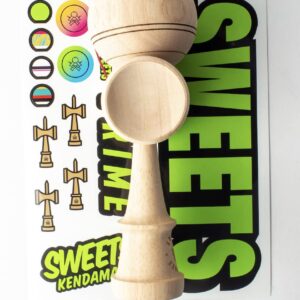 Sweets Kendamas Radar Boost Kendama - Updated with Natty Engraving, Improves Hand Eye Coordination, Reflexes, Perfect for Beginners, Extra String Accessory Quick Start Bundle (Rubberwood)