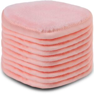 𝐄𝐱𝐭𝐫𝐚 𝐓𝐡𝐢𝐜𝐤 reusable makeup remover face cloth (10 pack), makeup removal cleansing cloth eye makeup remover cloths gift box packaging for women 5" x 5" -pink