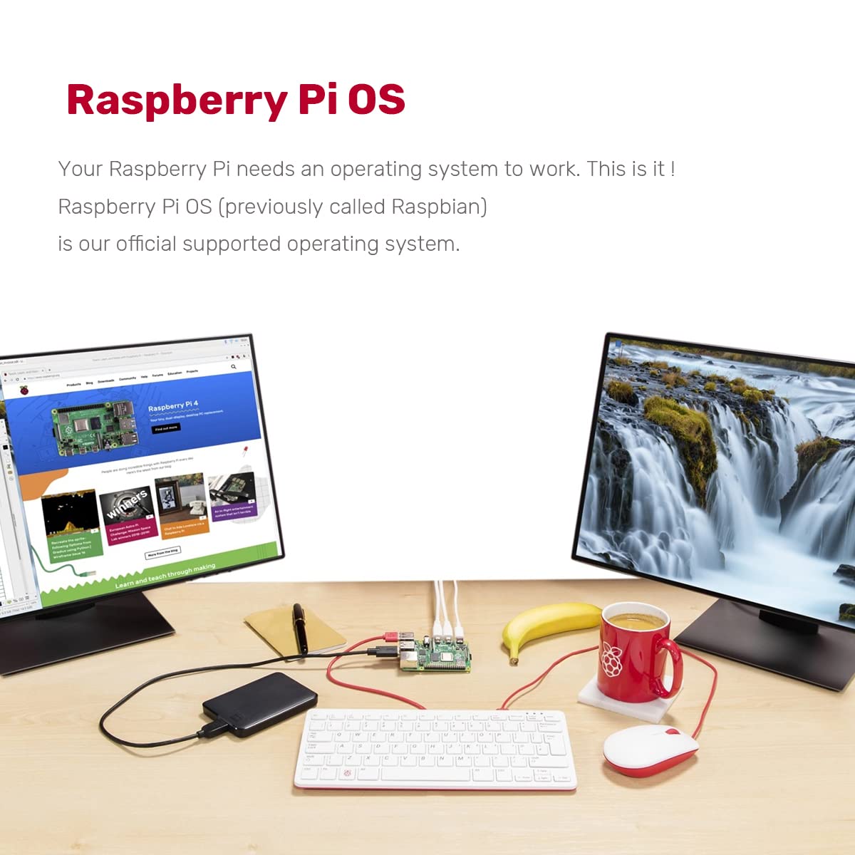 Raspberry Pi OS 32GB Micro SD Card, Compatible with All Pi Models, Web Browsing Gaming E-Mail with Your RPI Board Like a Desktop