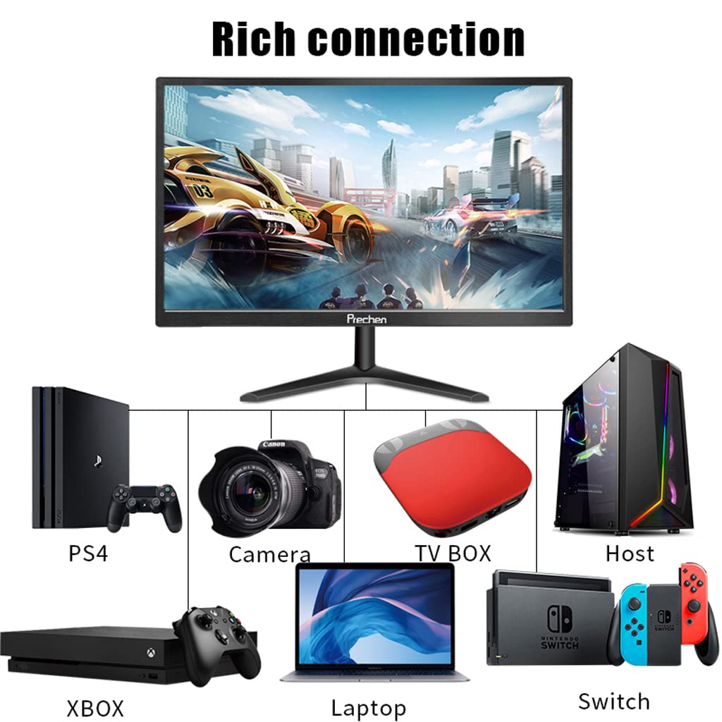 Prechen PC Monitors, 19 Inch Monitor 1440x900, 60 Hz, Computer Monitor with HDMI & VGA Interface, 5ms, Brightness 250 cd/m², Built-in Speaker LED Monitor for Laptop office