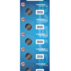 Renata CR1216 Batteries - 3V Lithium Coin Cell 1216 Battery (5 Count)