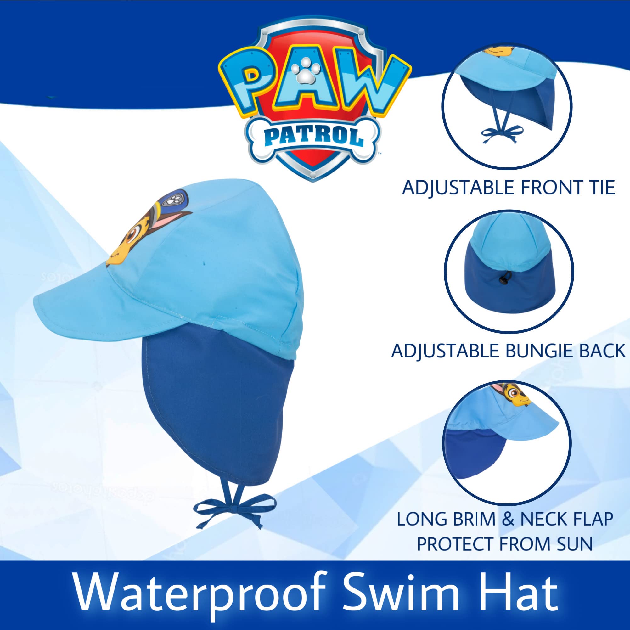 Paw Patrol Beach Hat for Boys, Swim Hat for Kids, Toddler Hat, Kids Sun Hat & Rubble Paw Hat for Boys Blue