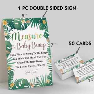 Baby Shower Games - Measure Mommy's Belly Game, How Big is Mommy's Belly, Mommys Belly Size Game, Includes a 5x7 Standing Sign and 50 2x3.5 Advice Cards(niu-k011)