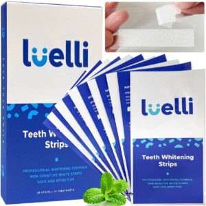 luelli teeth whitening strips - white strips teeth whitening kit - whiter teeth in 7 days up to 10 shades whiter - 14 treatments 28 strips