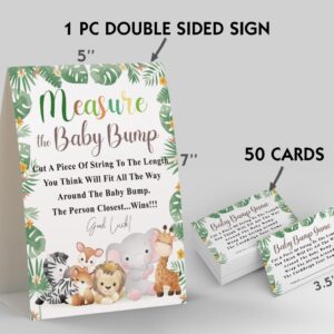 Baby Shower Games - Measure Mommy's Belly Game, How Big is Mommy's Belly, Mommys Belly Size Game, Includes a 5x7 Standing Sign and 50 2x3.5 Advice Cards(niu-k010)