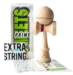 sweets kendamas radar boost kendama - updated with natty engraving, improves hand eye coordination, reflexes, perfect for beginners, extra string accessory quick start bundle (rubberwood)