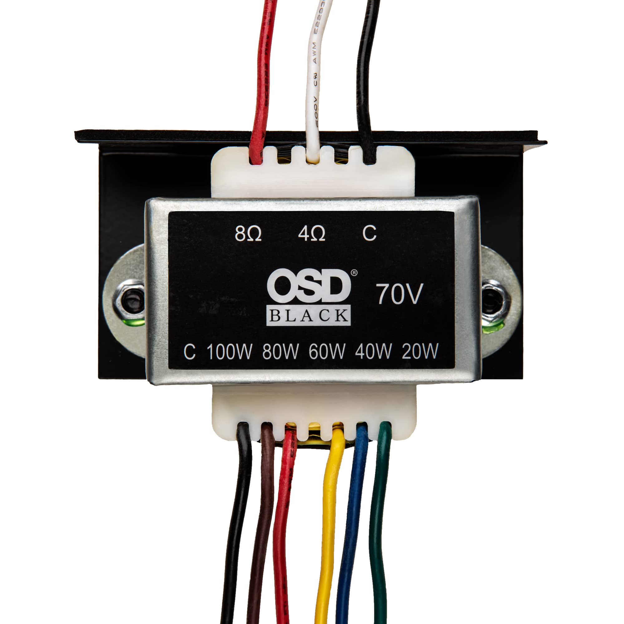 OSD Black 70V Commercial Distribution in-Line Matching Indoor Transformer (100W)