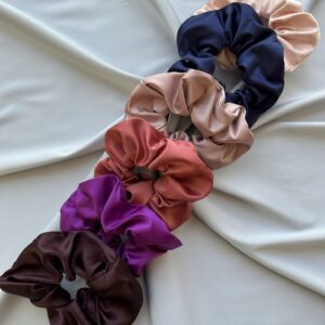 Satin Scrunchies, 6 Pieces For Hair, Big Satin Hair Ties, Ponytail Holder, Soft And Satin Silk Fabric Hair Scrunchies, P12