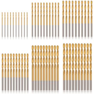 60 pcs titanium twist drill bit set mini micro drill bit set 3/64"-1/8" metal, high speed steel, aluminum alloy,micro drill bit for wood, plastic wood drill bit sets