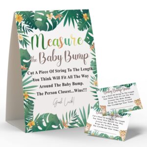 baby shower games - measure mommy's belly game, how big is mommy's belly, mommys belly size game, includes a 5x7 standing sign and 50 2x3.5 advice cards(niu-k011)