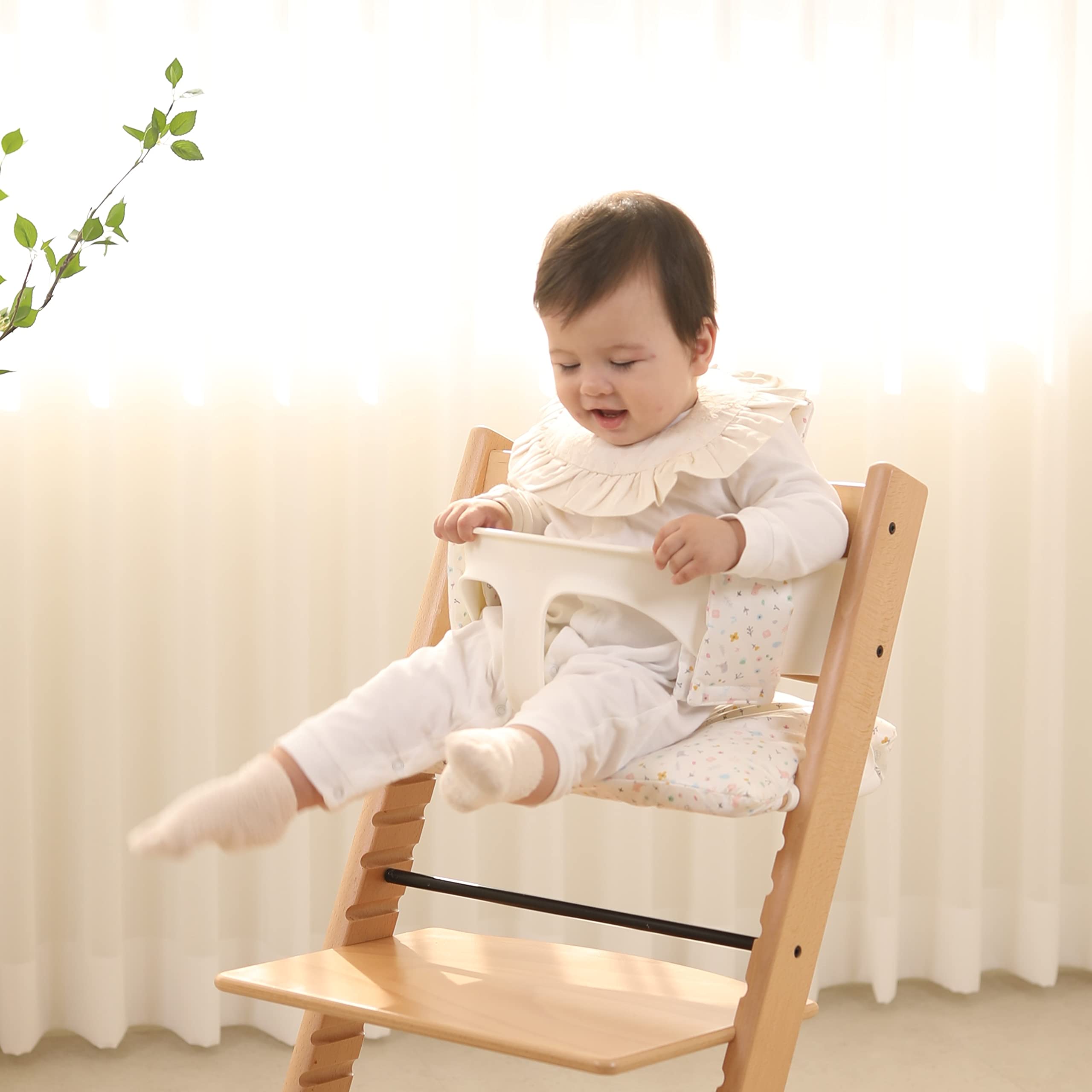 Gembebe Waterproof & Compatible Stokke Tripp Trapp Cushion Set - Easy to Clean Stokke Tripp Trapp Newborn Set - 100% Cotton Stokke Tripp Trapp High Chair Cushion Set (Little Birdie / 49.5 Counts)