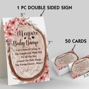 Baby Shower Games - Measure Mommy's Belly Game, How Big is Mommy's Belly, Mommys Belly Size Game, Includes a 5x7 Standing Sign and 50 2x3.5 Advice Cards(niu-k09)