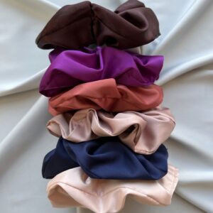 Satin Scrunchies, 6 Pieces For Hair, Big Satin Hair Ties, Ponytail Holder, Soft And Satin Silk Fabric Hair Scrunchies, P12