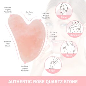 SHAK Ice Face Roller & Gua Sha Tool Set UPDATED Roller design, Reusable Skin Care Treatment, Enhance Natural Glow. 100% Authentic ROSE QUARTZ Gua Sha Tool. Remove Toxins/Prevent Wrinkles (Pink)