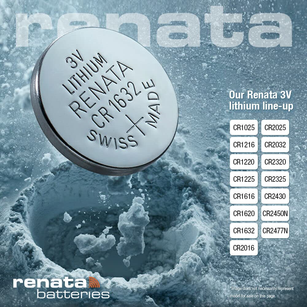 Renata CR1220 Batteries - 3V Lithium Coin Cell 1220 Battery (2 Count)