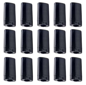 minsily 20 pcs 15ml empty plastic oval deodorant containers oval lip balm tubes 0.5 oz deodorant sticks containers oval twist-up tubes bpa-free for diy homemade crayon chapstick vials holder(black)