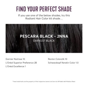 Madison Reed Radiant Hair Color Kit, Blackest Black for 100% Gray Coverage, Ammonia-Free, 2NNA Pescara Black, Permanent Hair Dye, Pack of 1