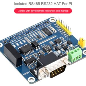 Isolated RS485 RS232 Expansion HAT Board for Raspberry Pi 4B/3B+/3B/2B/Zero/Zero 2 W/Zero 2 WH,Adopt SC16IS752 UART Expansion Chip,SPI to RS485 and RS232 Up to 921600bps Data Rate