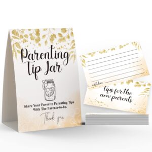 advice for new parents, parenting advice card, baby shower party, tips for the parents to be，includes a 5x7 standing sign and 25 4x6 advice cards(jyc027)