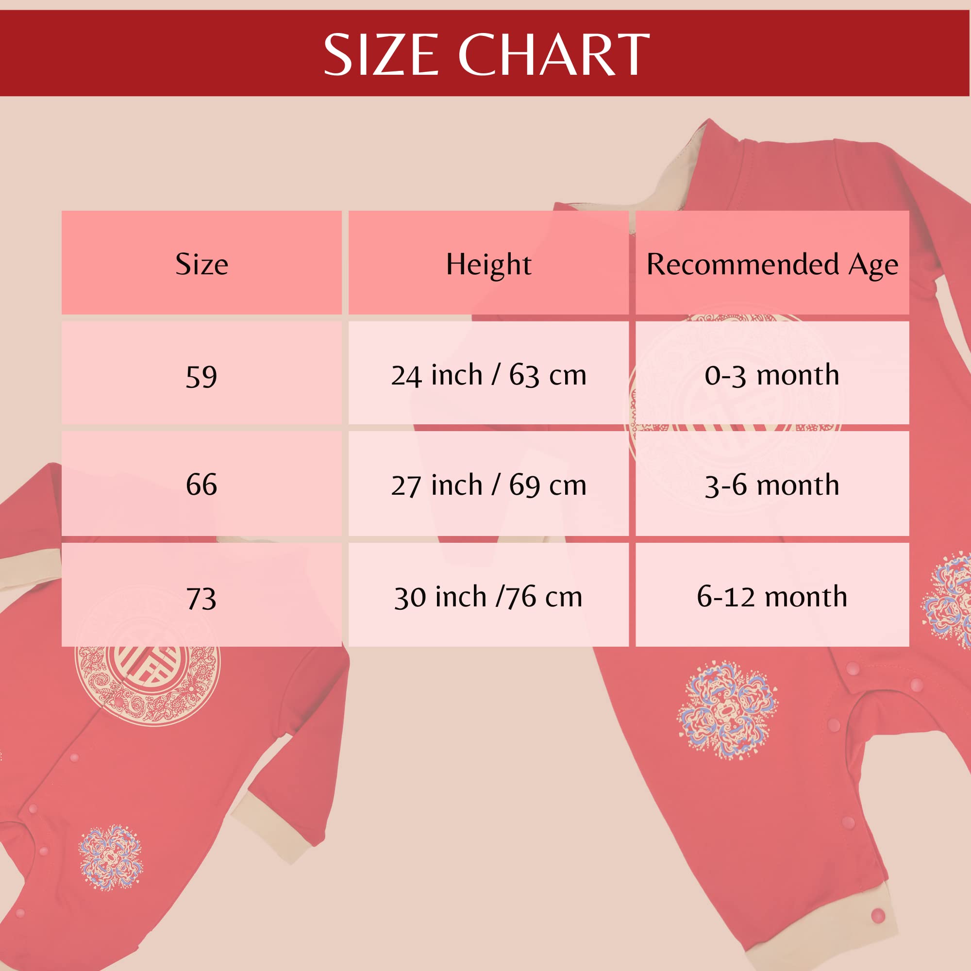 Coco Dolphin Baby Red Outfit 1 Month 100 Days Newborn Infant Boy Girl Bodysuit Chinese New Year Lunar Tang Suit (Size 66)