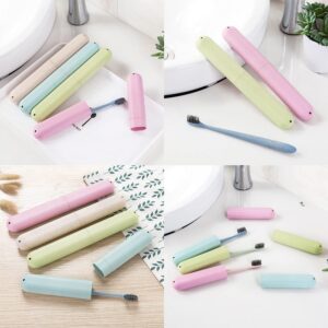 MANSHU 12 Pack Travel Toothbrush Case, Plastic Portable Toothbrush Holder for Traveling, Camping, Business, Home, School.