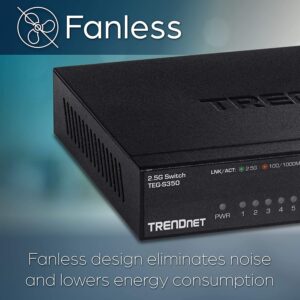 TRENDnet 5-Port Unmanaged 2.5G Switch, Wall Mountable, TEG-S350(Renewed)