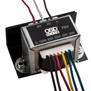 osd black 70v commercial distribution in-line matching indoor transformer (100w)