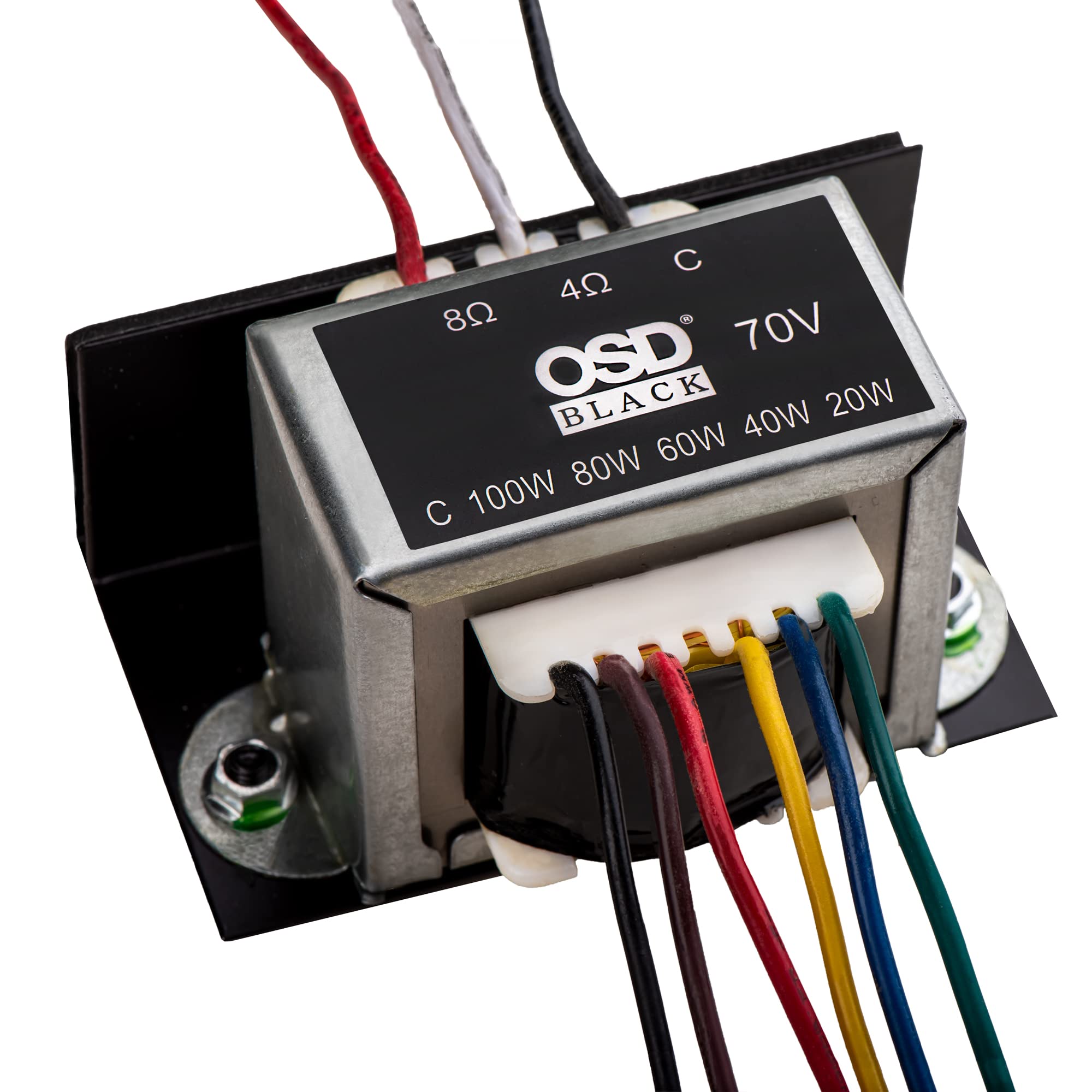 OSD Black 70V Commercial Distribution in-Line Matching Indoor Transformer (100W)