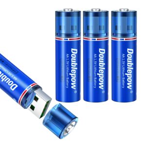 doublepow rechargeable aa batteries,aa lithium batteries,1.5v lithium aa rechargeable battery with usb plug,1500mwh capacity fast charge double a lithium battery,4 pack