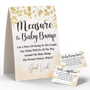 baby shower games - measure mommy's belly game, how big is mommy's belly, mommys belly size game, includes a 5x7 standing sign and 50 2x3.5 advice cards(niu-k02)