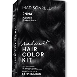 Madison Reed Radiant Hair Color Kit, Blackest Black for 100% Gray Coverage, Ammonia-Free, 2NNA Pescara Black, Permanent Hair Dye, Pack of 1