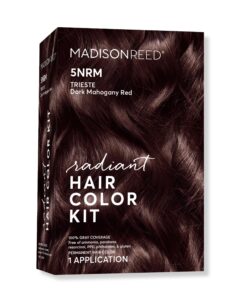 madison reed radiant hair color kit, permanent hair dye, 100% gray coverage, ammonia-free, trieste red 5nrm dark mahogany red, pack of 1