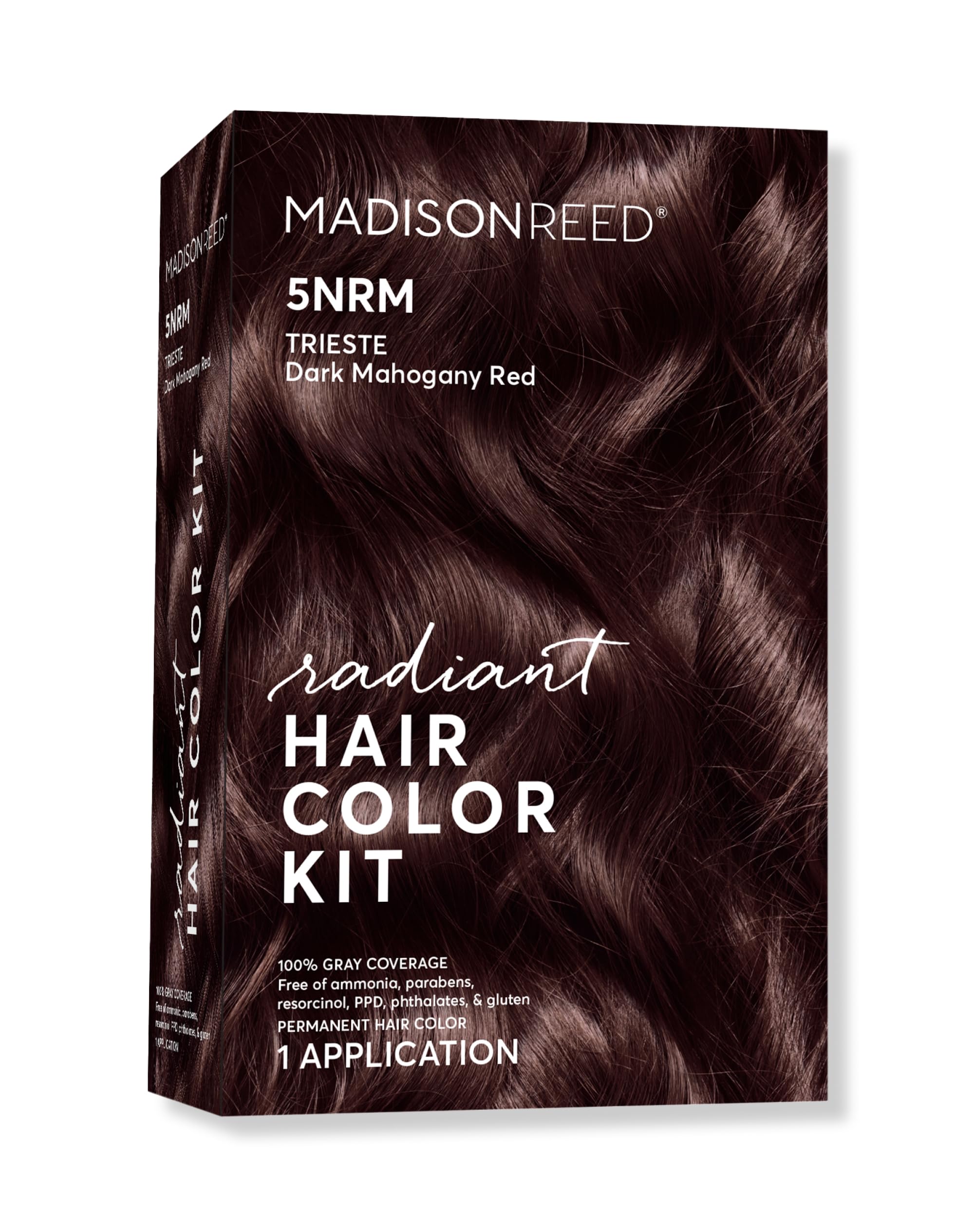 Madison Reed Radiant Hair Color Kit, Permanent Hair Dye, 100% Gray Coverage, Ammonia-Free, Trieste Red 5NRM Dark Mahogany red, Pack of 1