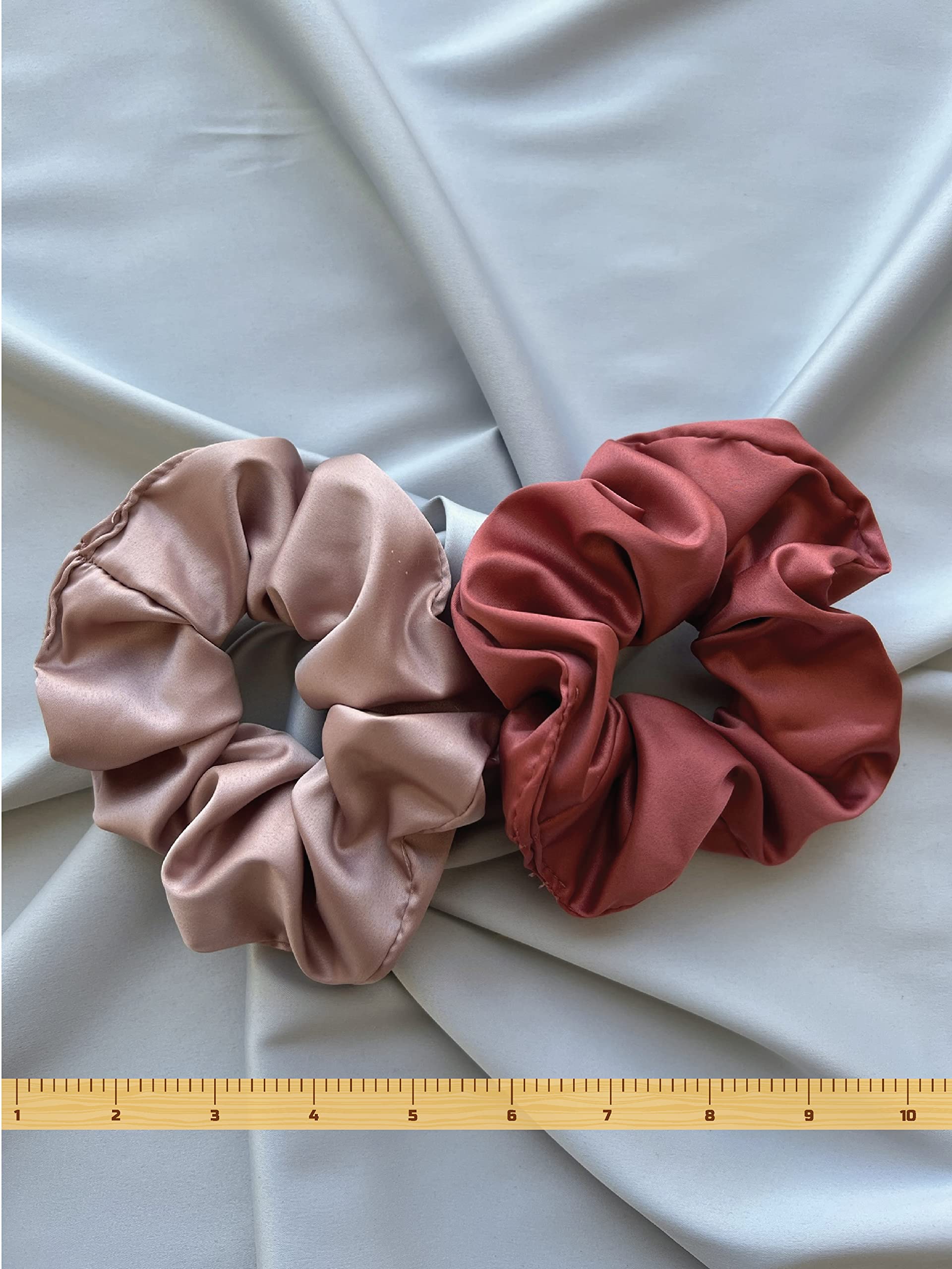 Satin Scrunchies, 6 Pieces For Hair, Big Satin Hair Ties, Ponytail Holder, Soft And Satin Silk Fabric Hair Scrunchies, P12