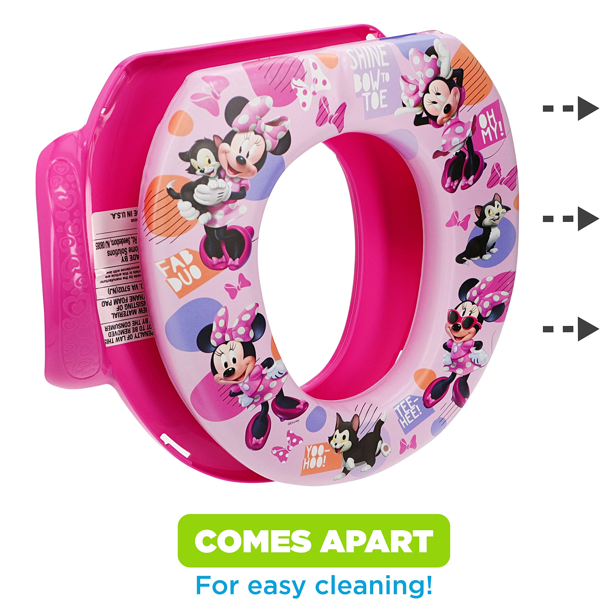 Disney Minnie Mouse "Fab Duo" Soft Potty Seat and Potty Training Seat - Soft Cushion, Baby Potty Training, Safe, Easy to Clean