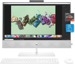 hp pavilion all-in-one 27-d0230z, amd ryzen 7 4800h 16 gb ddr4 1tb hdd 256gb pcie nvme m.2 ssd 27" diagonal fhd display, windows 11 home