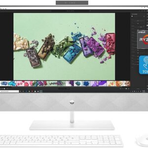 HP Pavilion All-in-One 27-d0230z, AMD Ryzen 7 4800H 16 GB DDR4 1TB HDD 256GB PCIe NVMe M.2 SSD 27" Diagonal FHD Display, Windows 11 Home